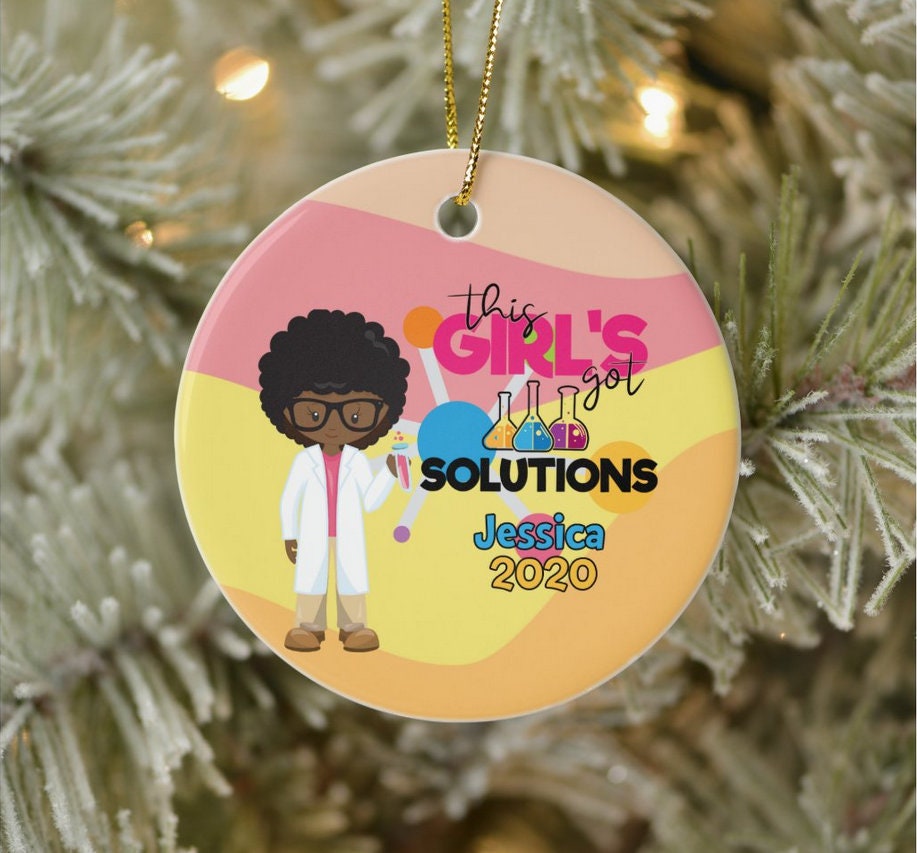 Girl Scientist Christmas Ornament Custom Made and Personalized Science ...
