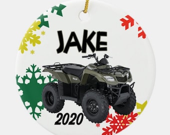 4 Wheeler Personalized Ornament Quad ATV Hand Personalized Christmas ...