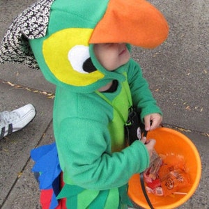 Kids Parrot Skully Scully Bird Halloween Costume in Fleece Custom Made ...