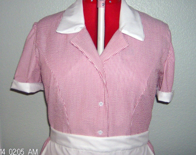 Waitress Dress Uniform Short Retro Pinup Hostess Halloween Costume ...