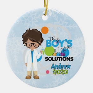 Boy Scientist Christmas Ornament Custom Made and Personalized Science ...