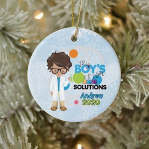 Boy Scientist Christmas Ornament Custom Made and Personalized Science ...