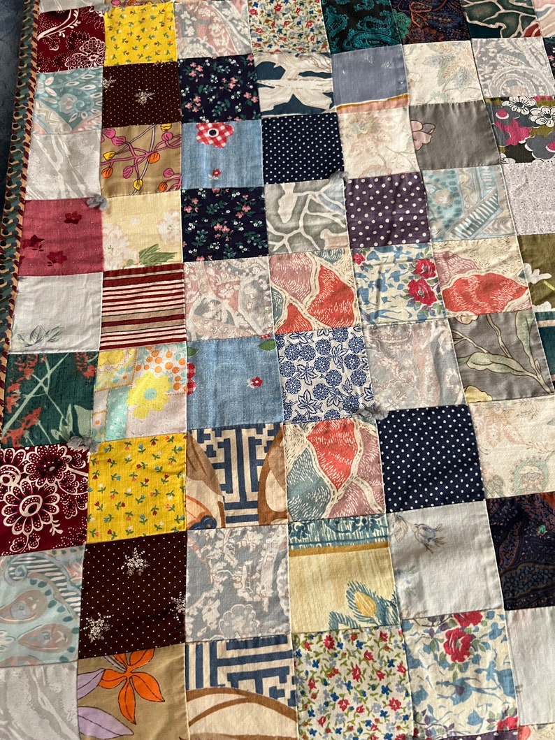 Vintage Handmade Patchwork Quilt - Etsy
