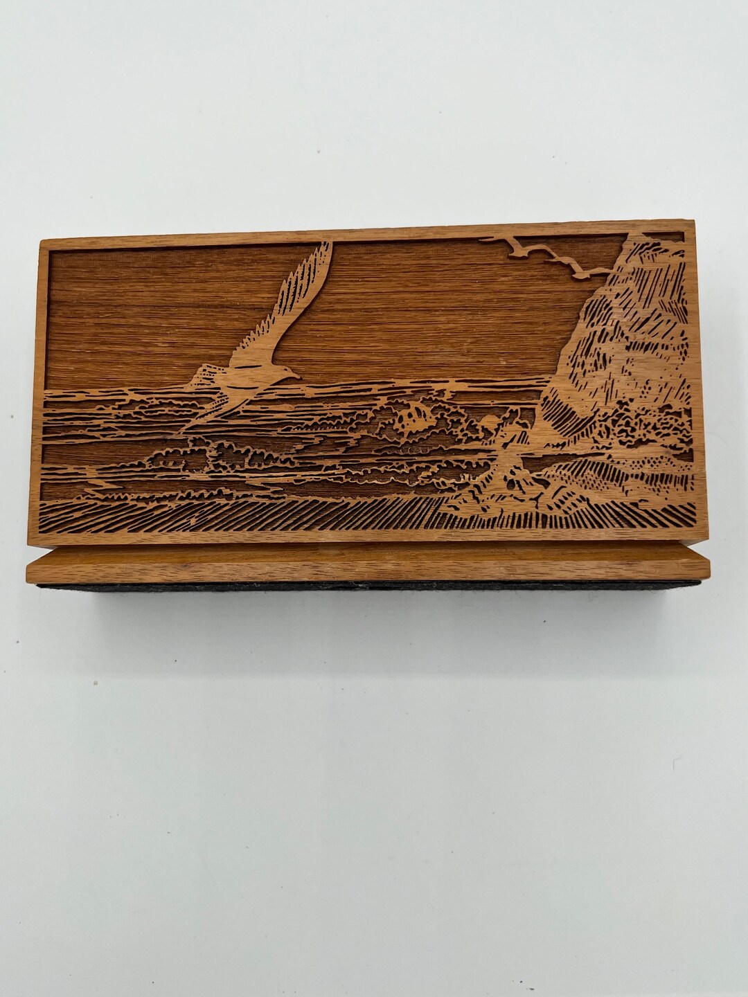 Vintage Walnut Engraved Envelope Holder - Etsy