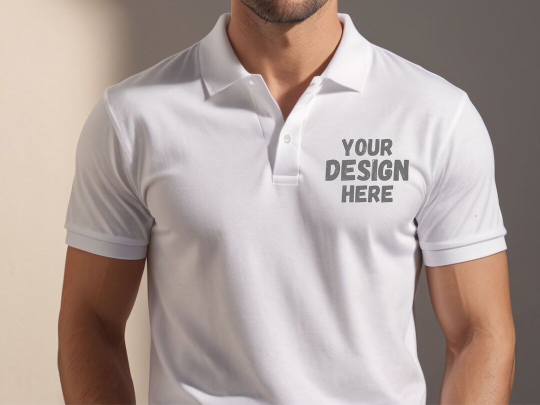 White Polo Shirt Mockup for Print on Demand. Ideal for Your Company ...