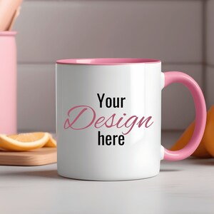 High Resolution Accent Mug Mockup for Your Creative Ideas. Showcase Your Art With Our Pink Mug ...