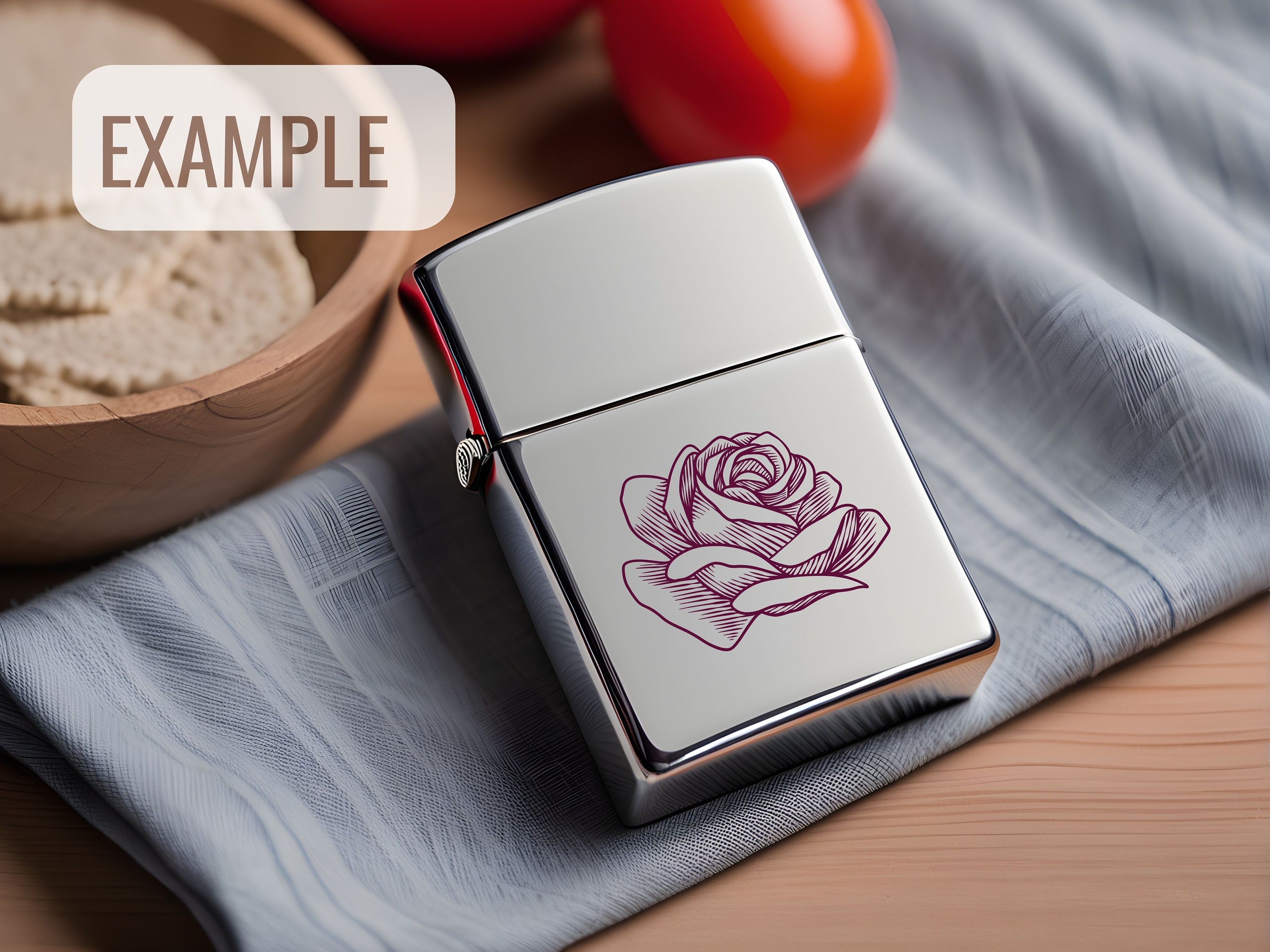 Gas Lighter Mockup for Engraving or Print on Demand. Classic Zippo Mock ...