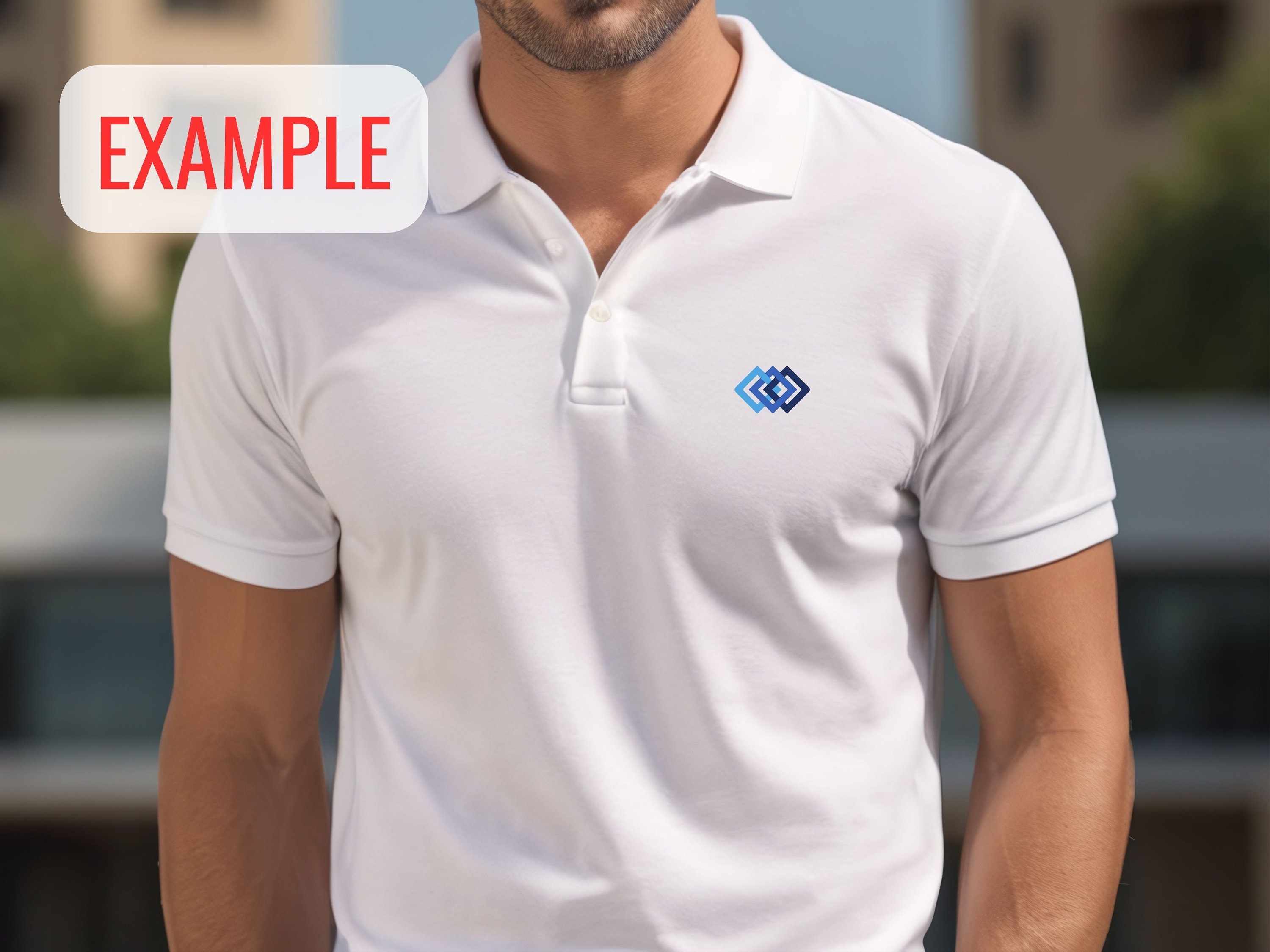 White Polo Shirt Mockup for Print on Demand. Ideal for Your Company ...