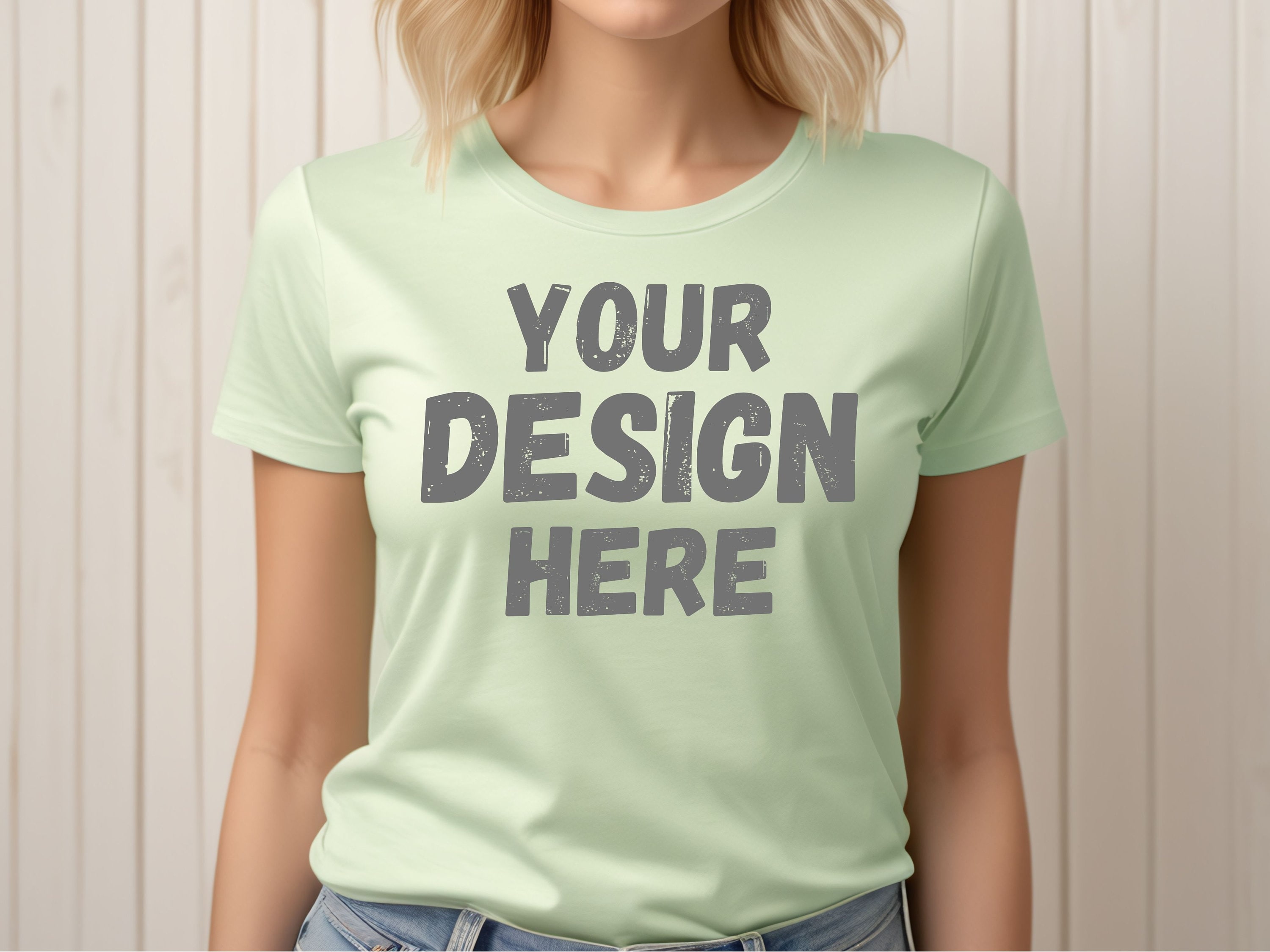 Beautiful Pastel Green T-shirt Mockup for Print on Demand. Inspired by ...