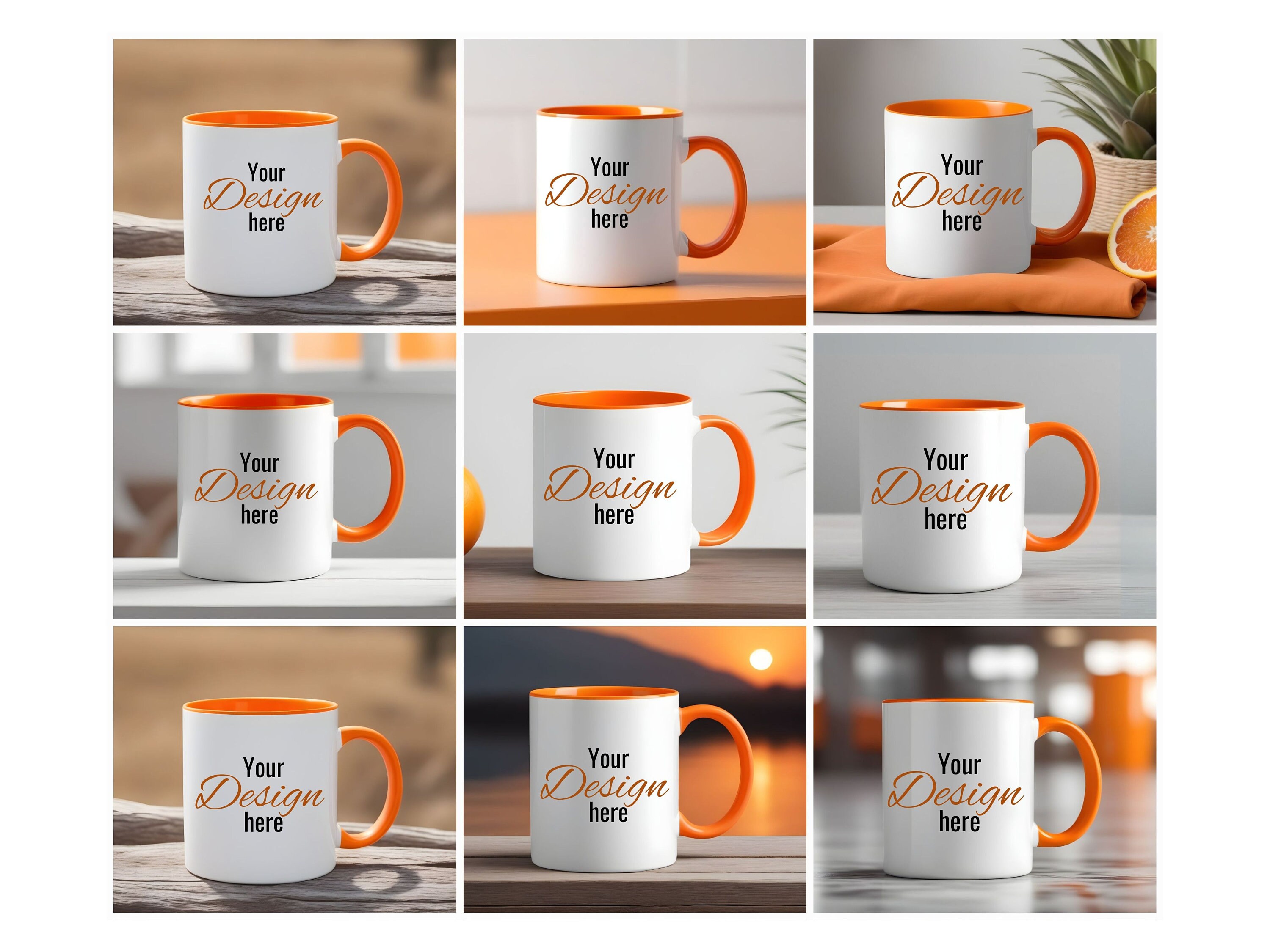 Premium Accent Mug Mockup Bundle. 81 Mugs in 9 Colors Available. Two ...