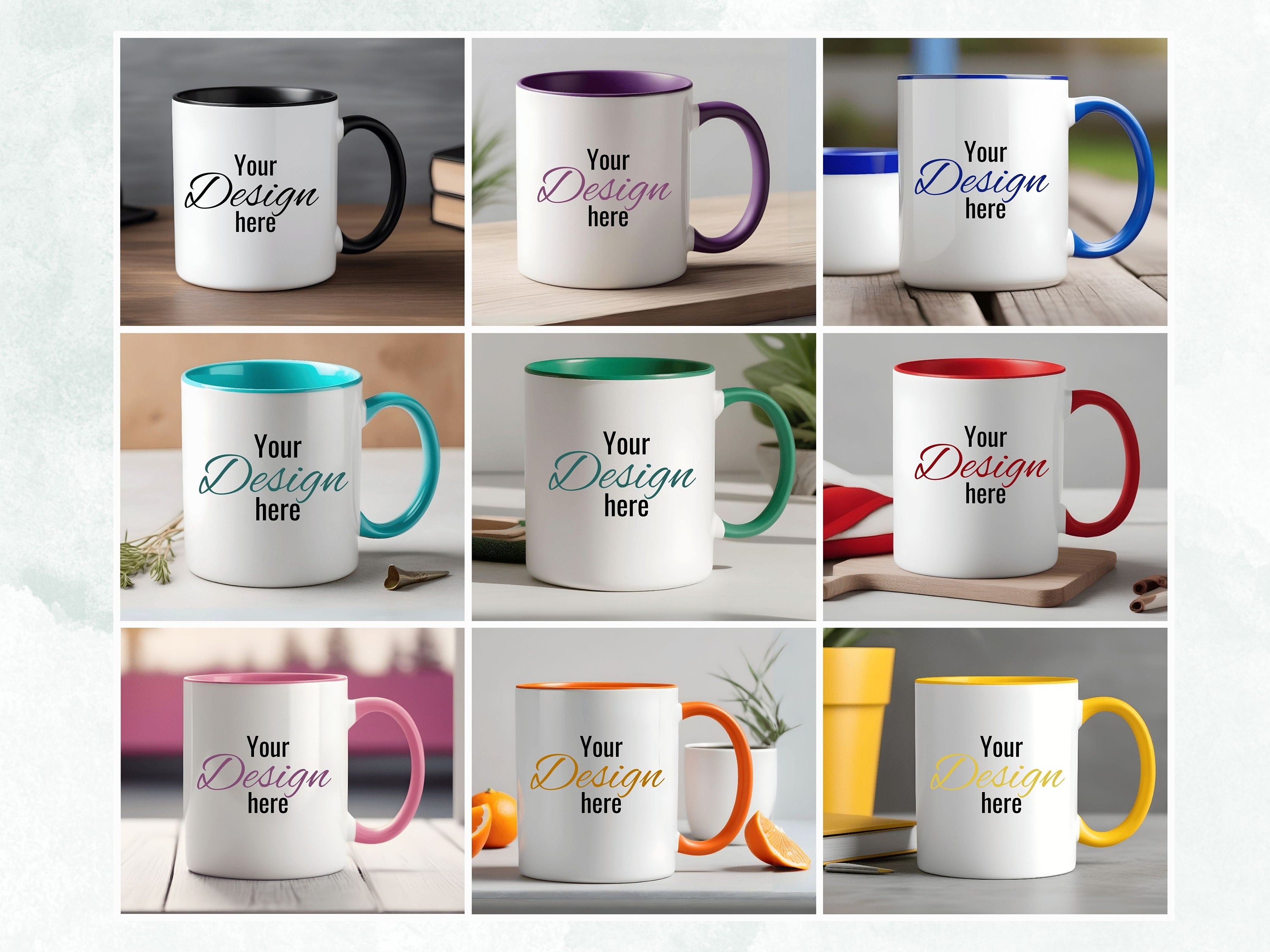 Outstanding Accent Mug Mockups for Your Creative Ideas. 9 Colors ...