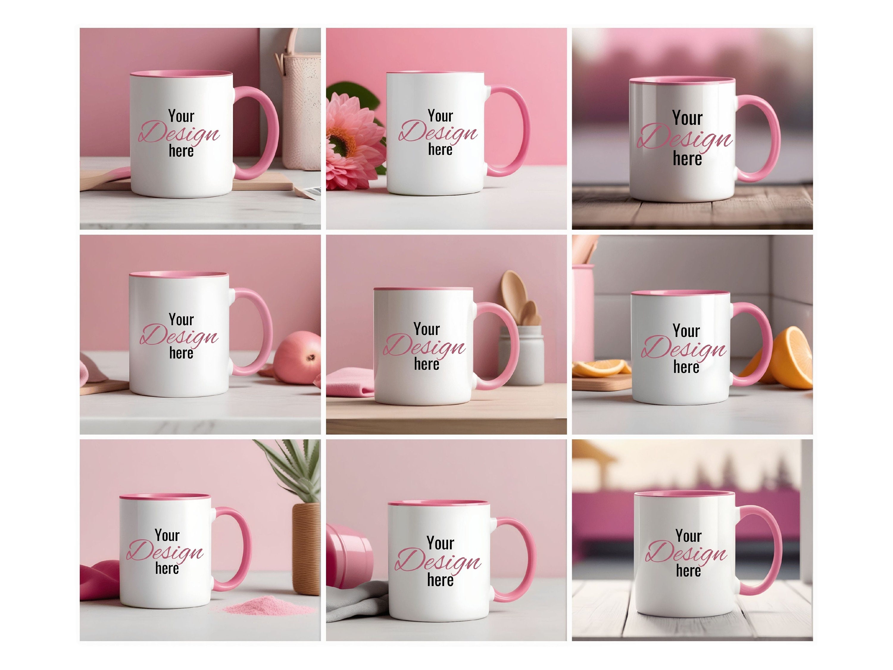 Premium Accent Mug Mockup Bundle. 81 Mugs in 9 Colors Available. Two ...