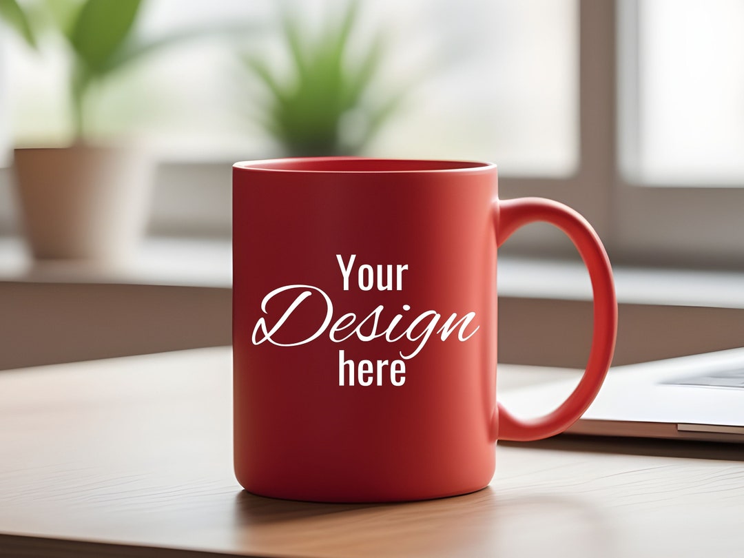 Red Mug Mockup for Your Creative Ideas. Showcase Your Art With Our Red ...