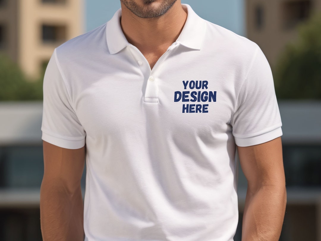 White Polo Shirt Mockup for Print on Demand. Ideal for Your Company ...