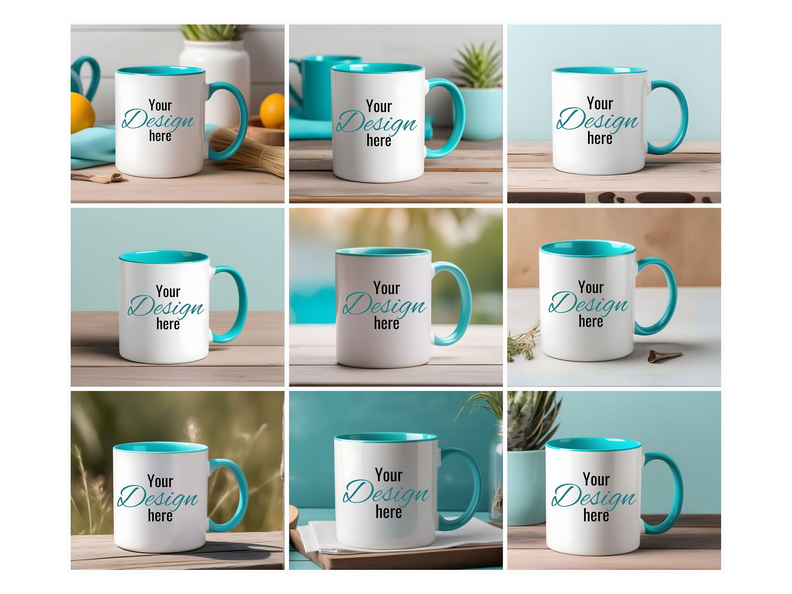 Premium Accent Mug Mockup Bundle. 81 Mugs in 9 Colors Available. Two ...