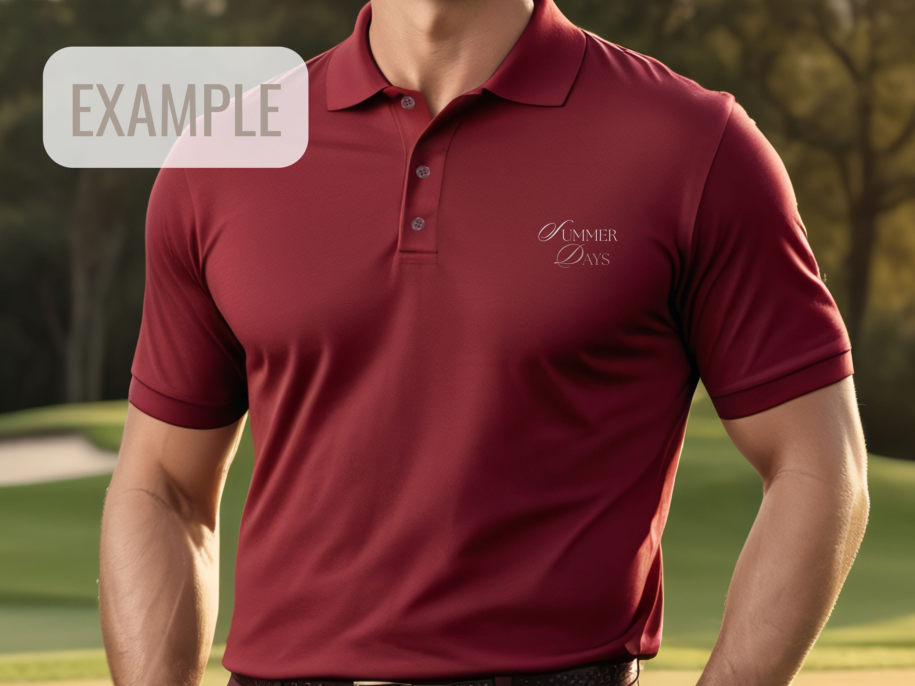 Premium Red Poloshirt Mockup for Print on Demand. Ideal for Your ...