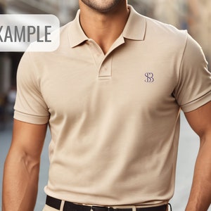 Premium Sand Polo Shirt Mockup for Print on Demand. Ideal for Your ...