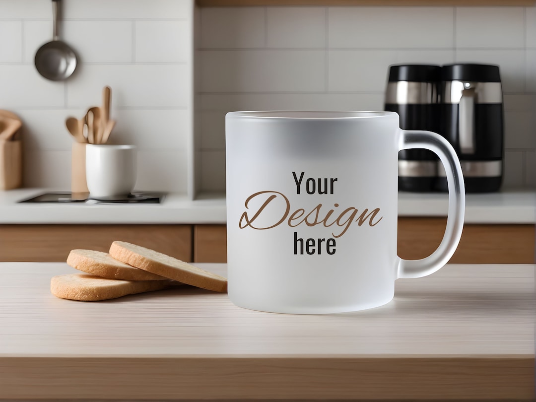 Premium Frosted Glass Mug Mockup for Your Desings. Coffee Cup Template ...