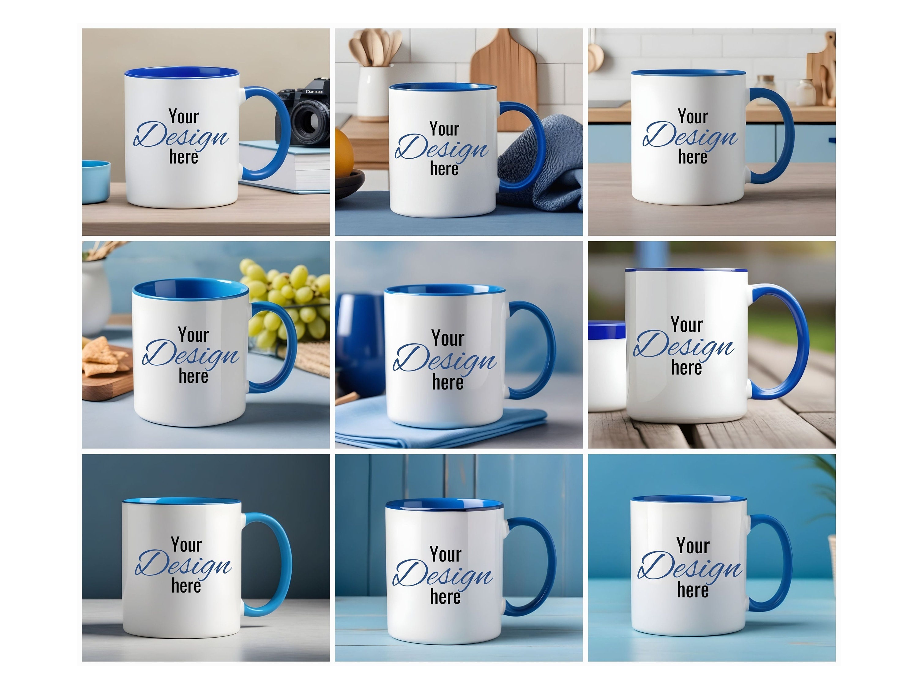 Premium Accent Mug Mockup Bundle. 81 Mugs in 9 Colors Available. Two ...