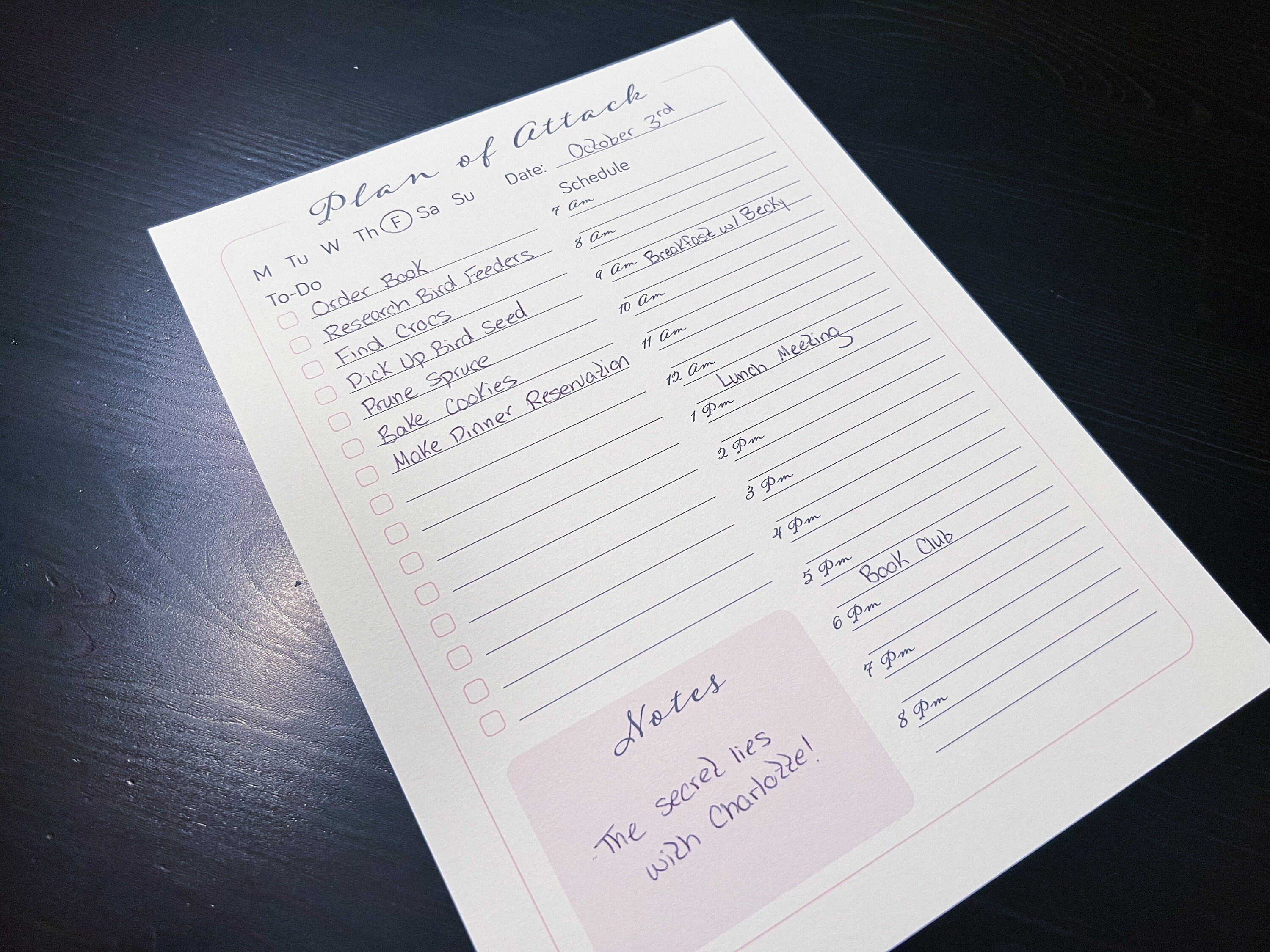 Plan of Attack Printable Daily Planner - Etsy Australia