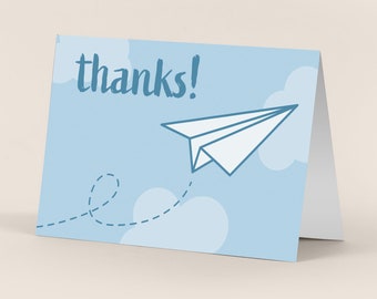 Flight Attendant Thank You Card, Flight Crew Thank You Card, Airplane ...