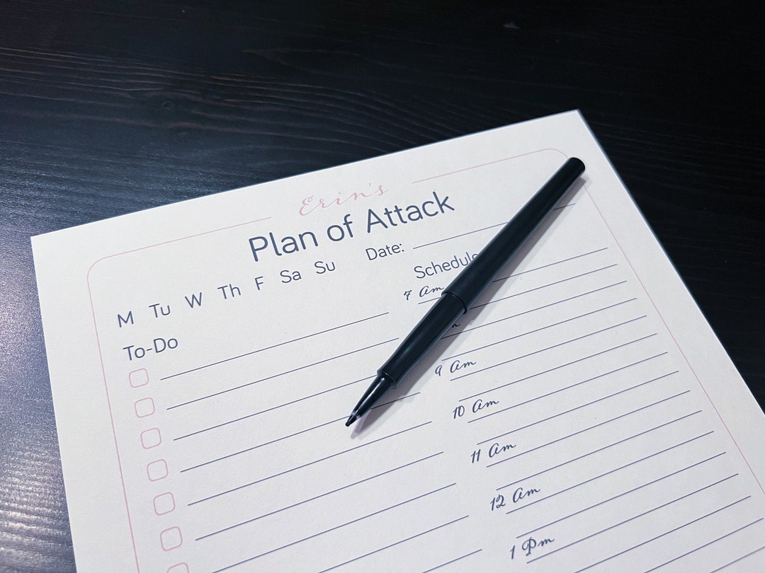 Personalized Plan of Attack Printable Daily Planner - Etsy