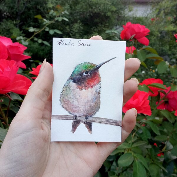 Hummingbird Painting - Etsy
