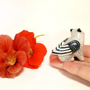 White Owl Griffin Figurine Snowy Gryphon Sculpture TO ORDER Tiny Clay ...