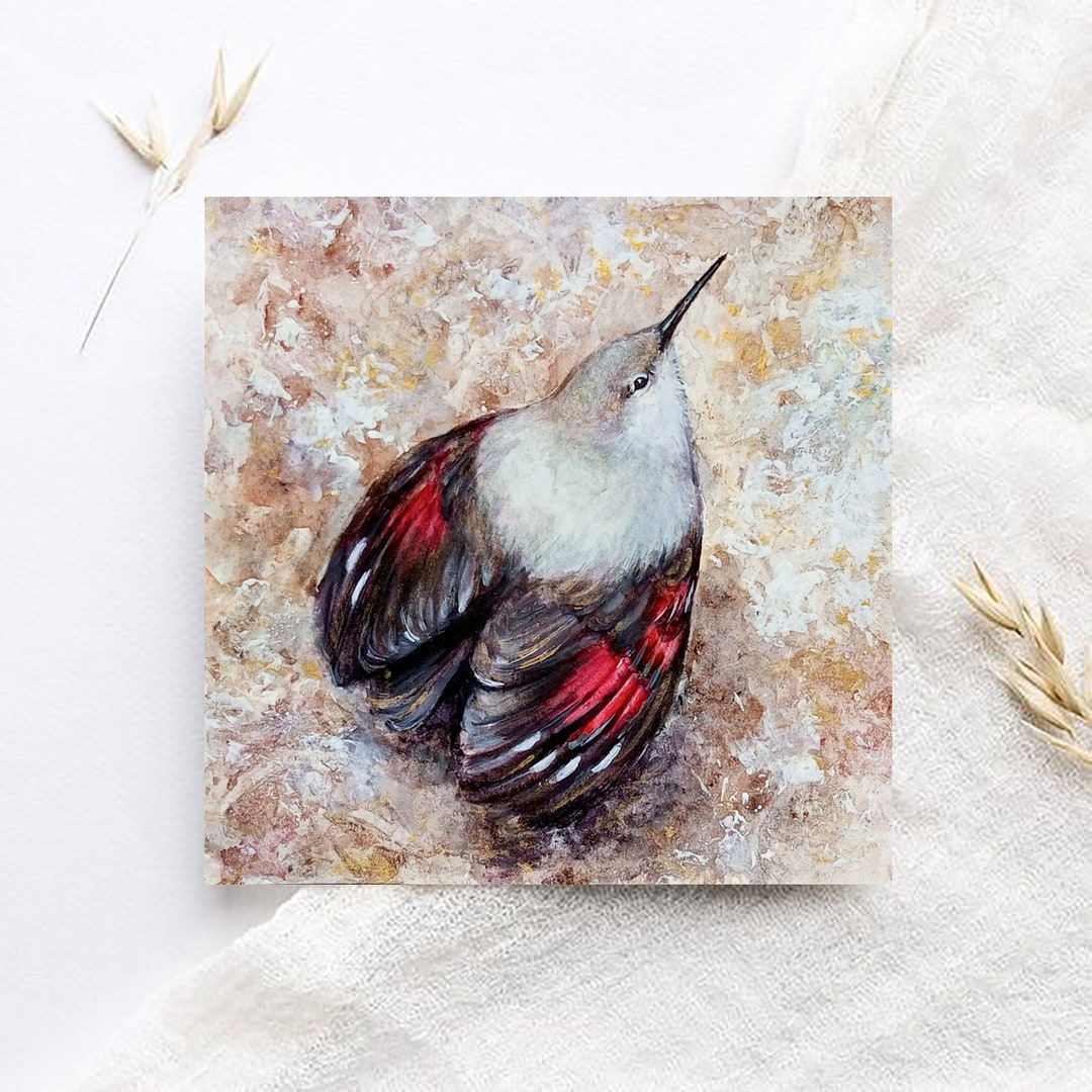 Bird Painting Small 5 X 5 Wallcreeper ORIGINAL Watercolor Artwork Wall ...