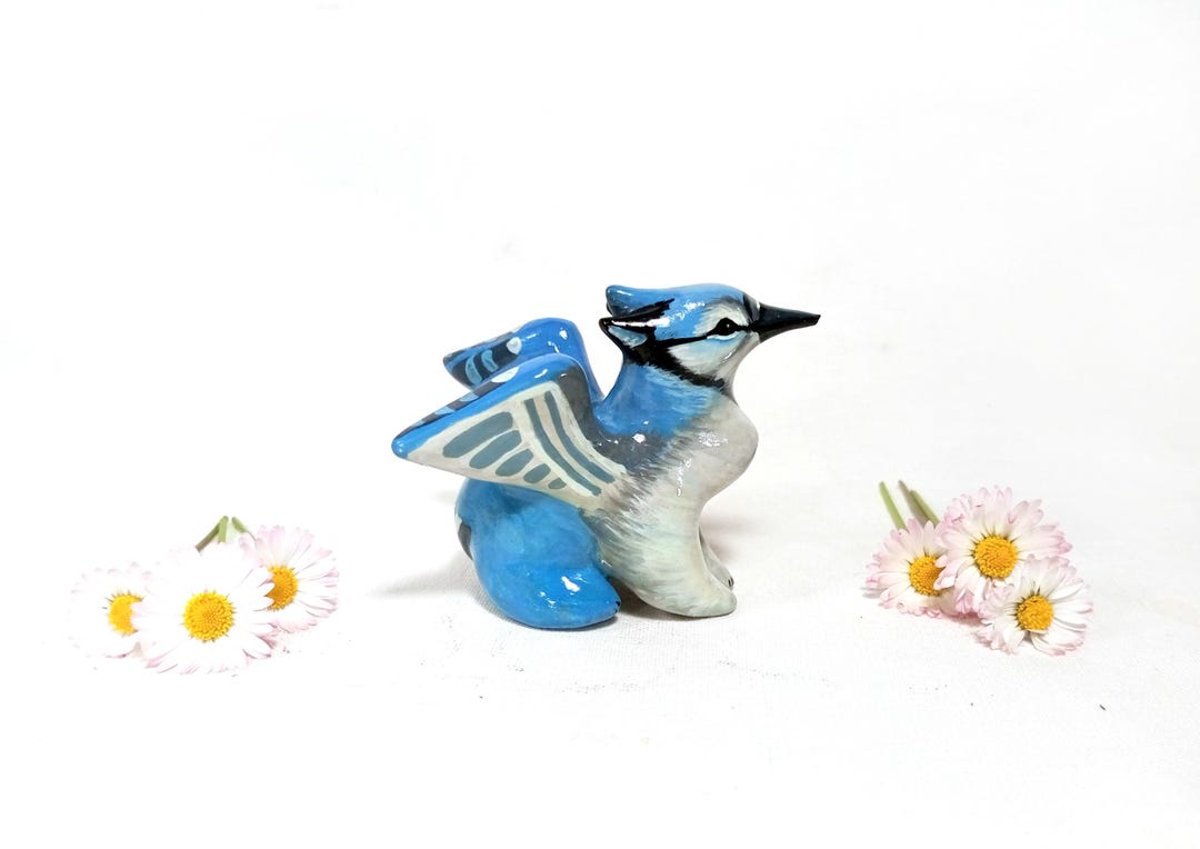 Blue Jay Griffin Figure TO ORDER Small Gryphon Figurine OOAK Tiny Clay ...