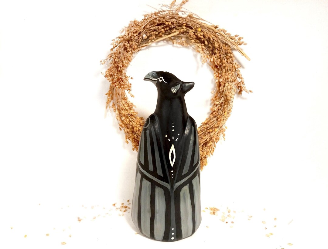 Raven Griffin Statue Small Gryphon OOAK Sculpture Spirit Bird Figurine ...