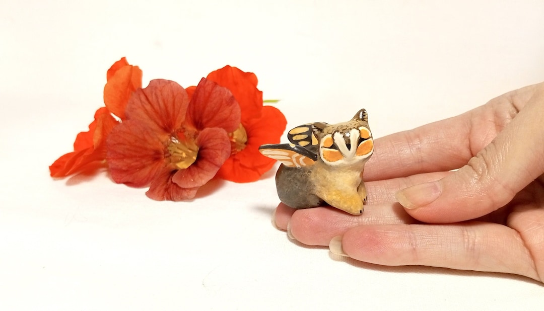 Owl Griffin Figurine Small Gryphon Statue TO ORDER Tiny Clay Animal ...