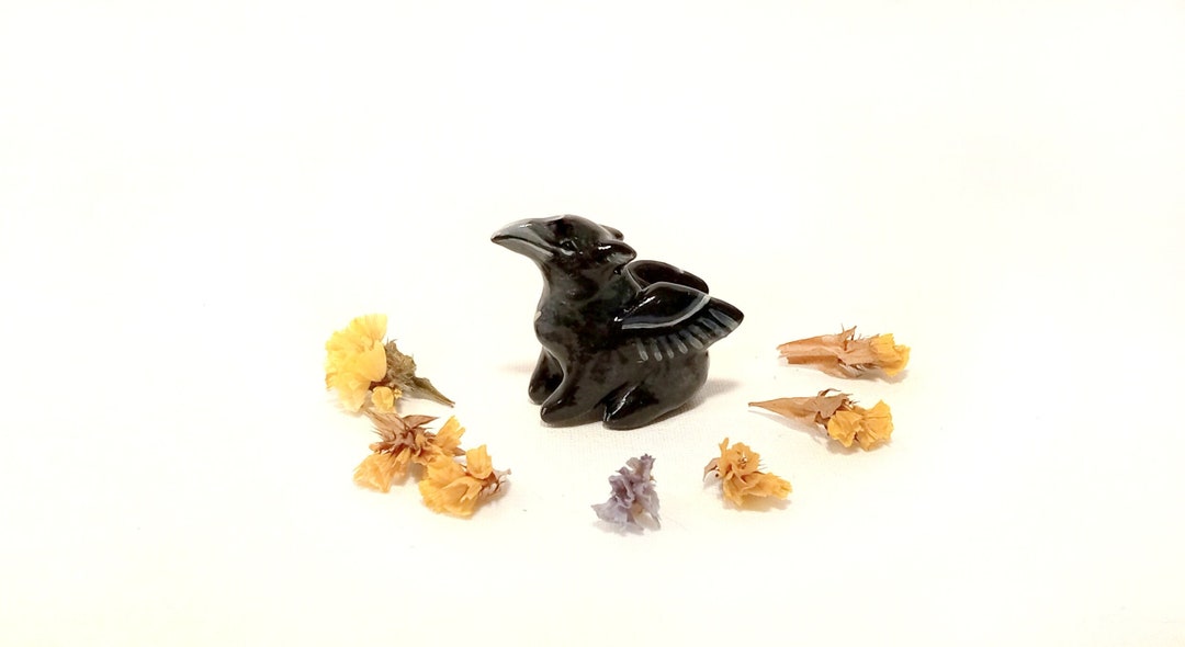 Raven Griffin Statue Small Gryphon Figurine TO ORDER Tiny Clay Animal ...