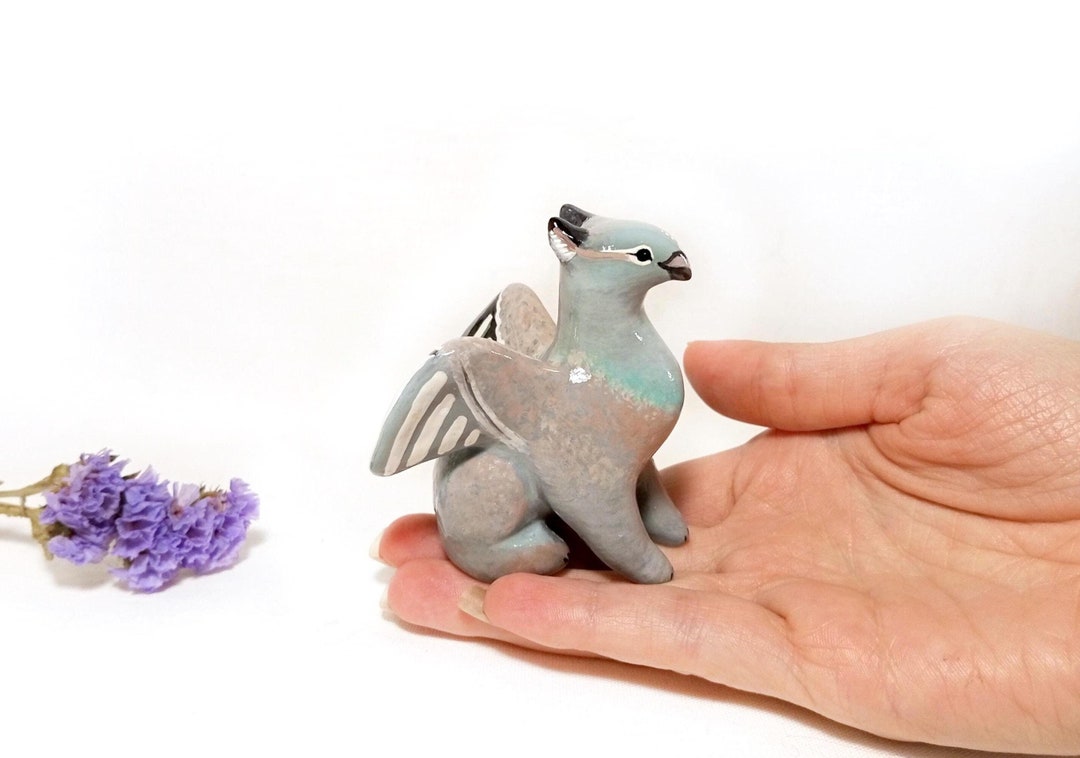 Pigeon Gryphon Figurine TO ORDER Small Griffin Sculpture Tiny Clay ...