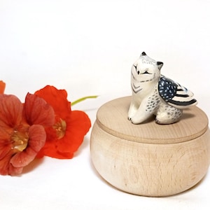 White Owl Griffin Figurine Snowy Gryphon Sculpture TO ORDER Tiny Clay ...