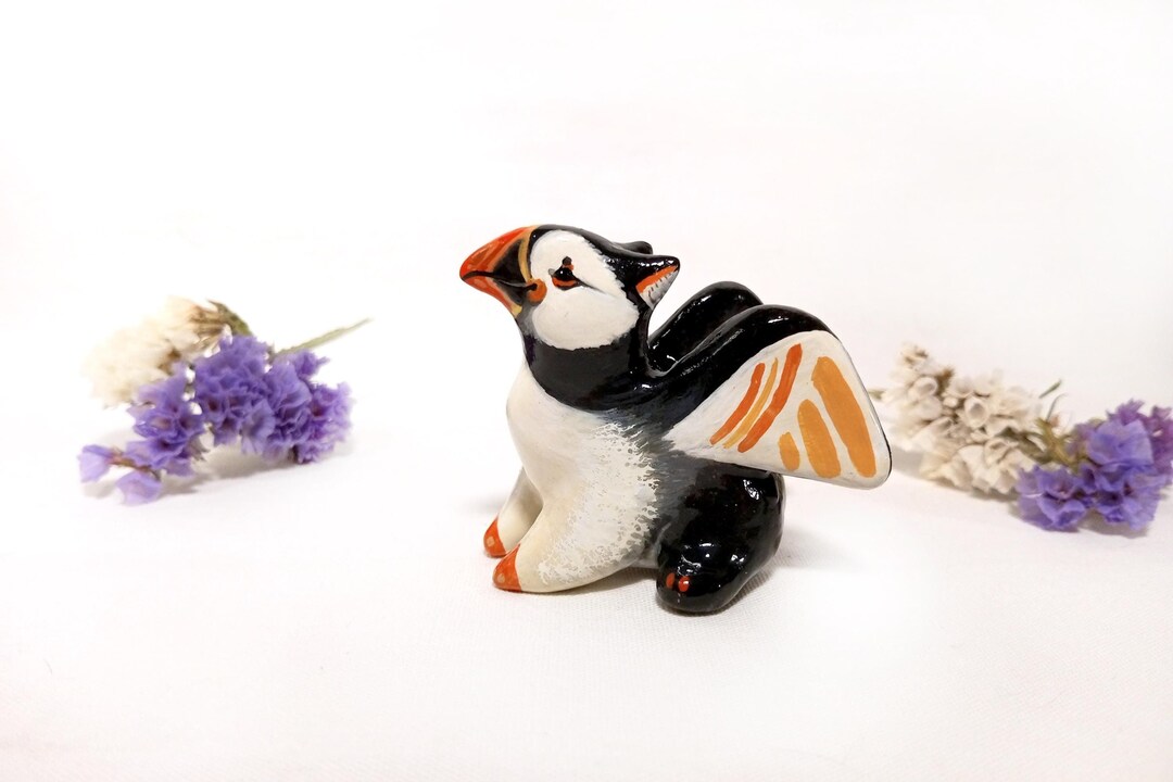 Puffin Griffin Figure TO ORDER Small Winged Gryphon Figurine OOAK Tiny ...
