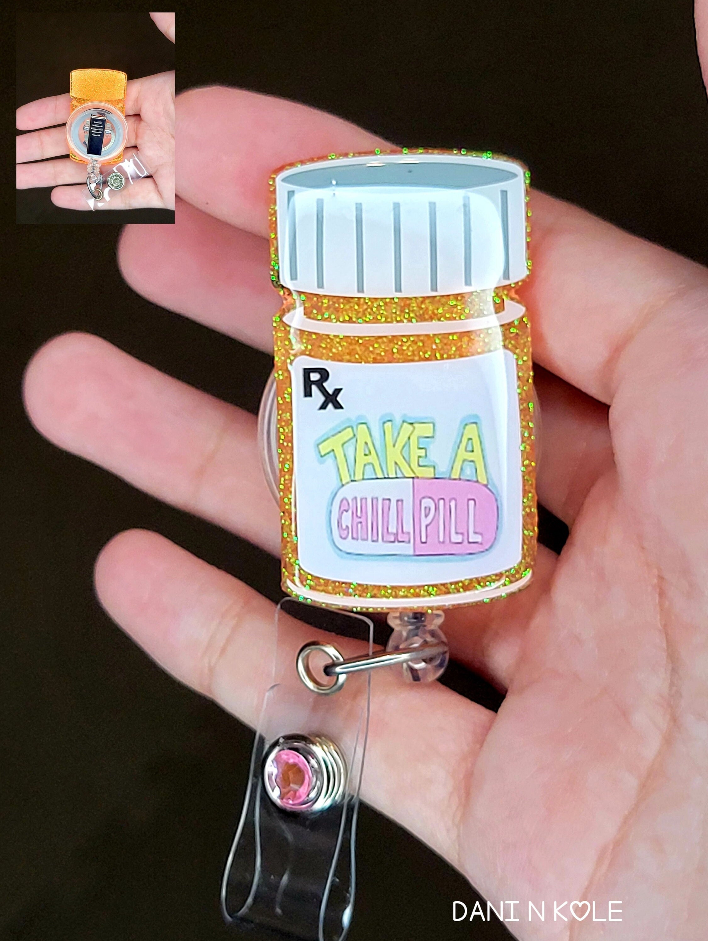 Pill Bottle Rx Badge Reel Pharmacist Retractable Badge Reel | Etsy