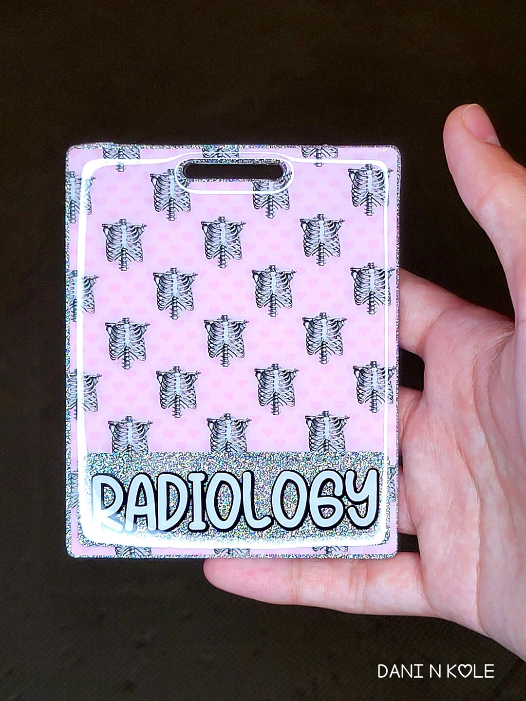 Radiology Badge Buddy Horizontal Badge Glitter Badge Backer - Etsy