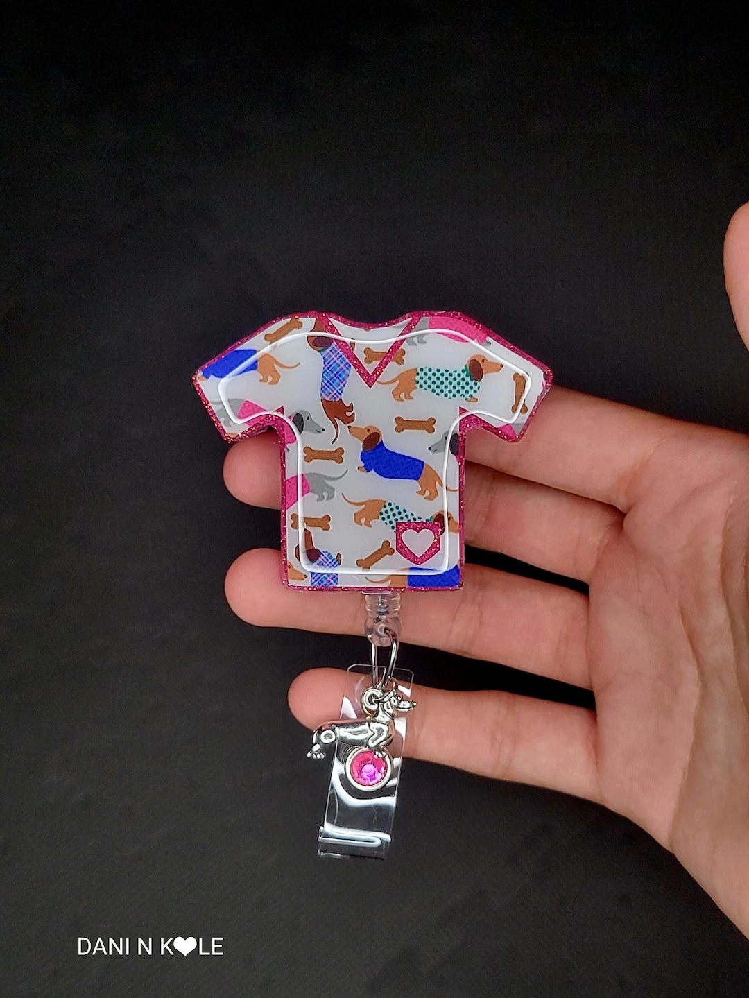 Vet Tech Badge Reel, Vet Badge Holder, Veterinary ID Badge, Dachshund ...