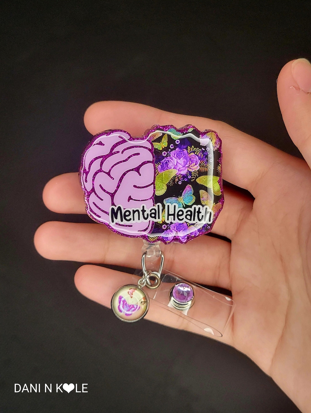 Mental Health Badge Reel, Butterfly Badge Reel Retractable, Badge ...