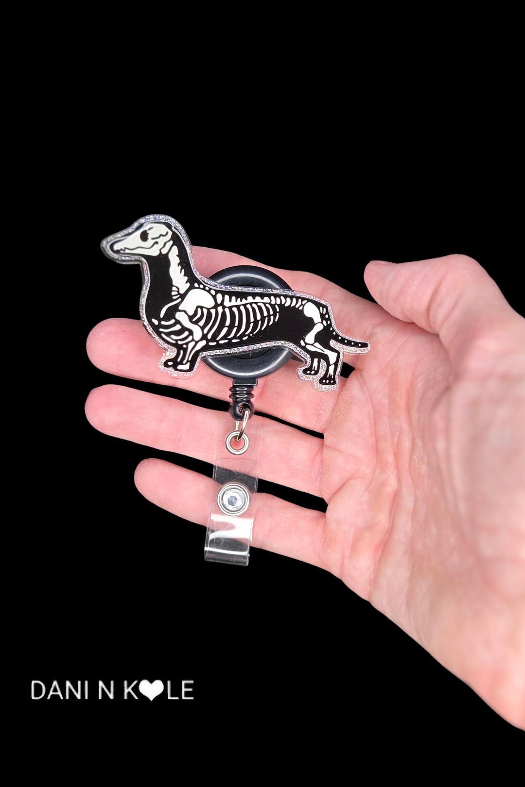 Weiner Dog Badge Reel, Vet Tech Badge Holder, Dachshund ID Badge Clip ...