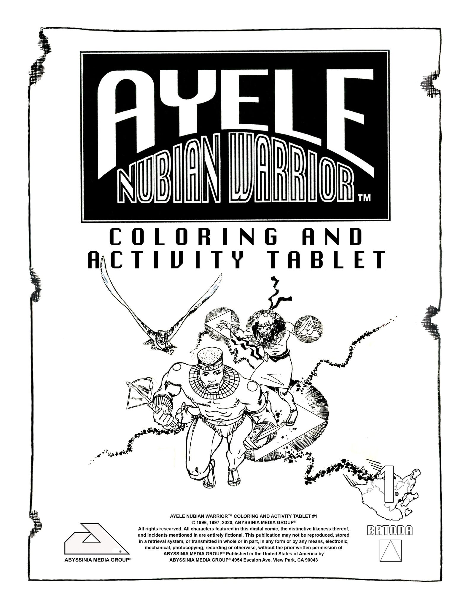 AYELE NUBIAN WARRIOR Coloring and Activity Tablet #1 - Batoda (digital ...