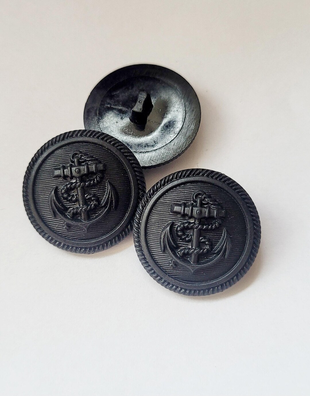 Black Anchor Button - Etsy