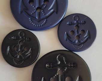 Peacoat Anchor Button - Etsy