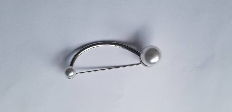 Pearl Broach: Silver & Rose Gold Accent - Etsy Canada