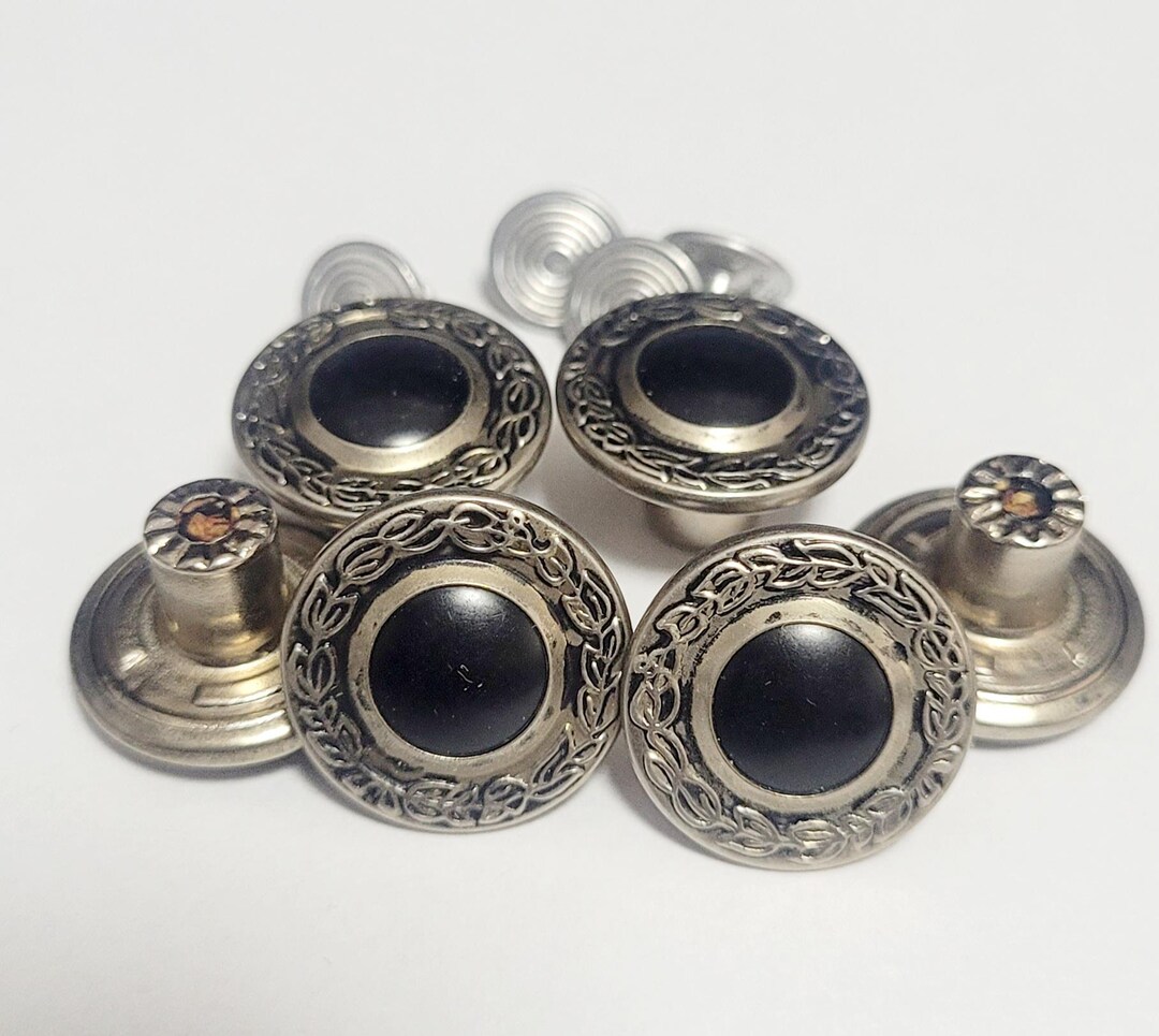 Vintage Metal Jeans Button-matte Antique Silver - Etsy