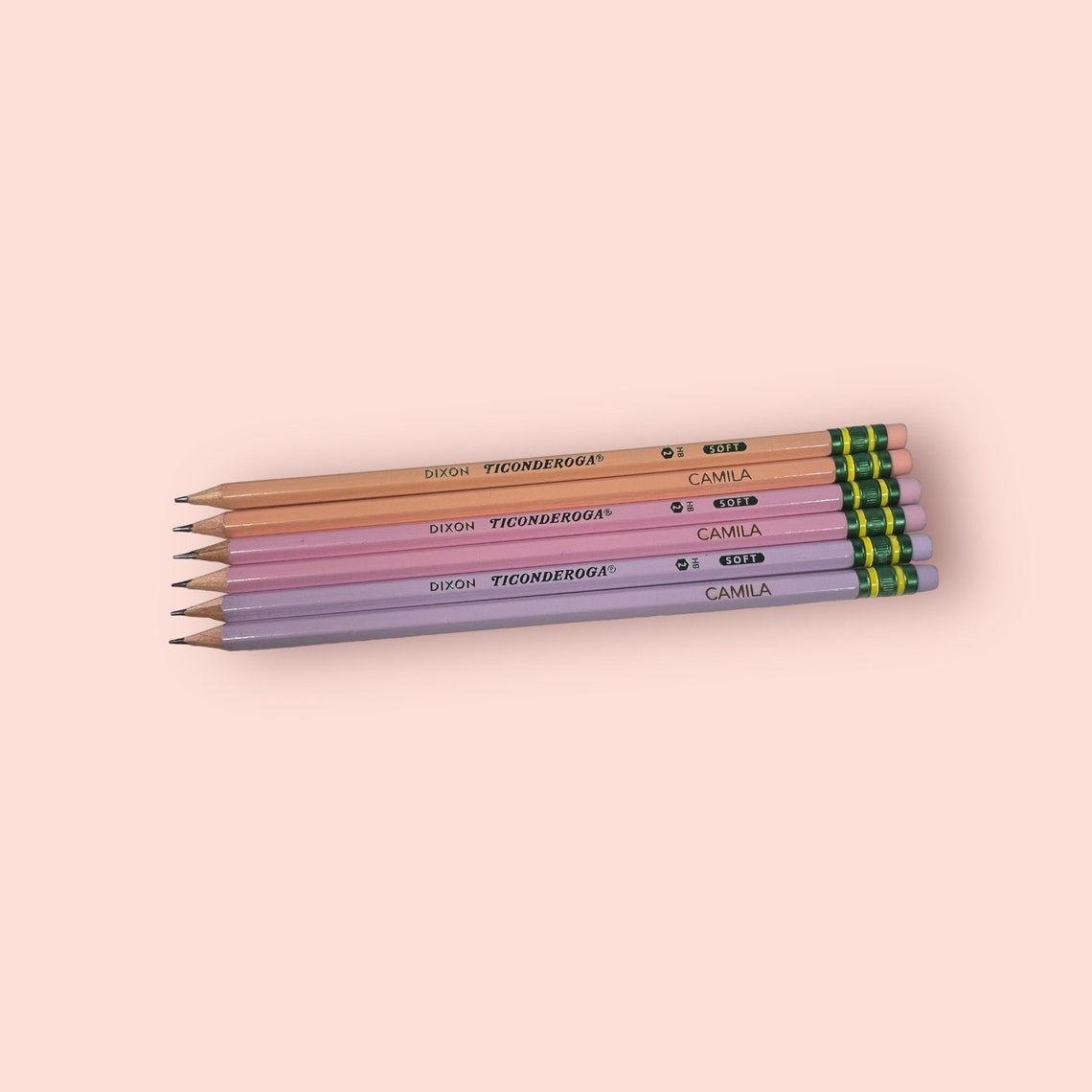 Personalized Pastel Engraved Pencils - Custom Name Pencils - 6 Pack of ...