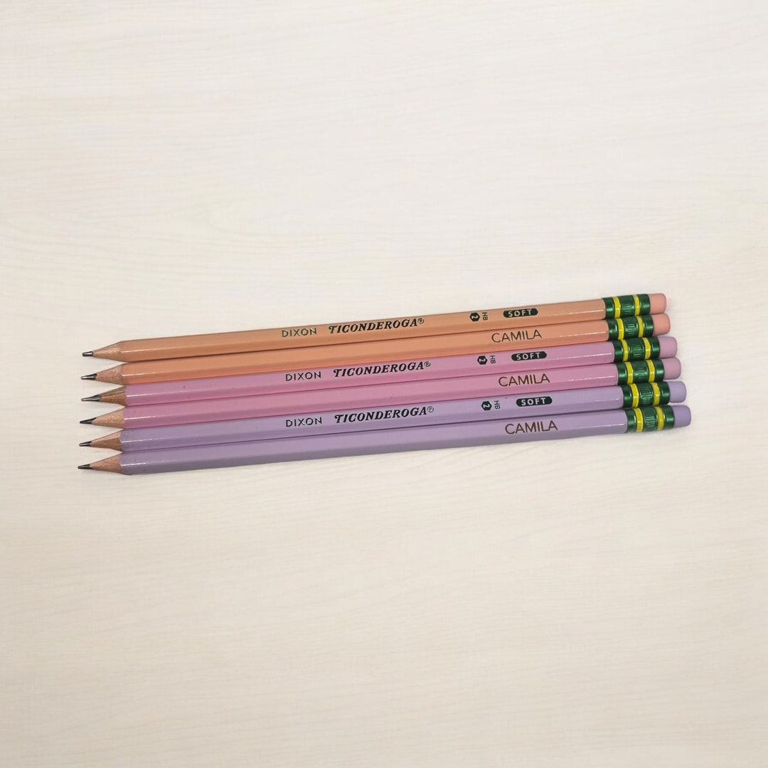 Personalized Pastel Engraved Pencils - Custom Name Pencils - 6 Pack of ...