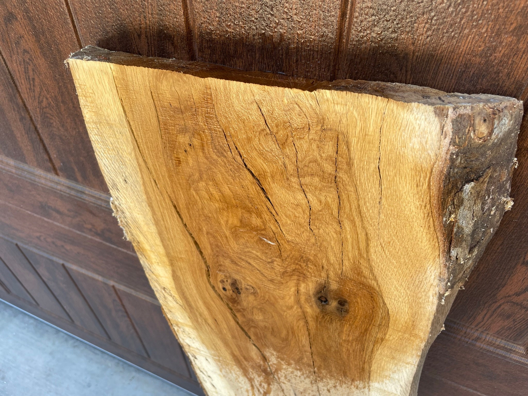 Live Edge Oak Wood, Live Edge Slab, Reclaimed Oak Board, Project ...