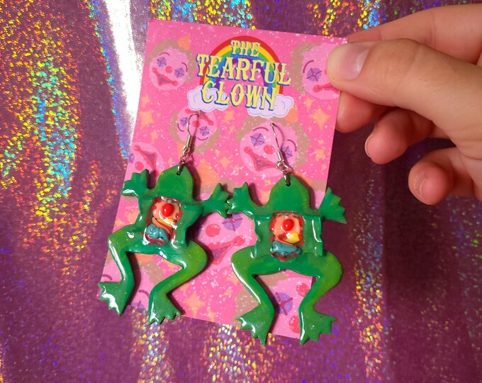 Handmade Dissected Frog Earrings / Weirdcore Maximalist Quirky Unusual ...